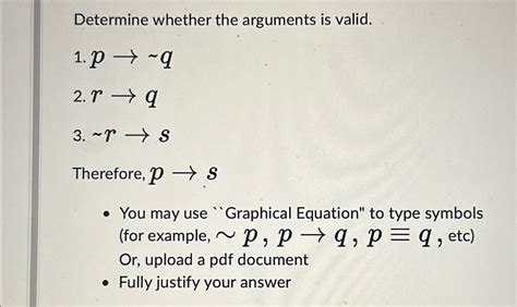 Determine Whether The Arguments Is Chegg Com