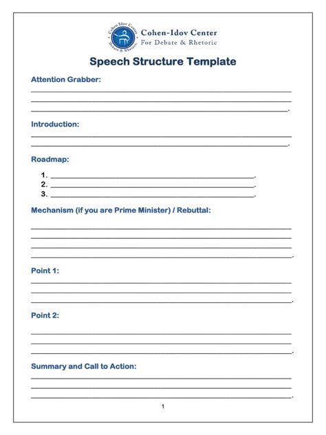 Speech Structure Two Templates Pdf