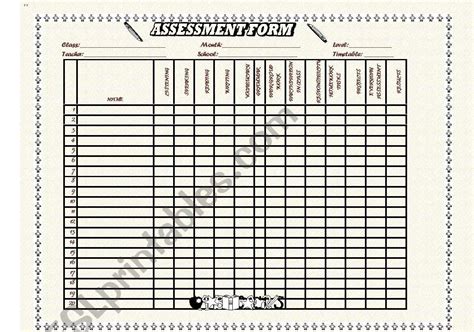 Assessment Format Esl Worksheet By Yessygonza