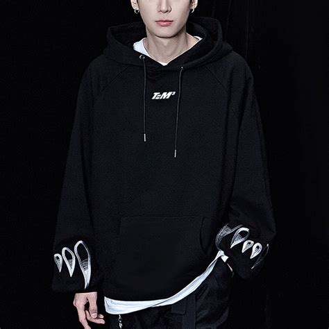 [당일출고🚀자체제작🖤] Tm3 오버핏 해치자수 퍼프 소매 후드티 에이블리