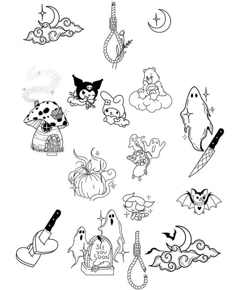 Pin By Eevee Nicole On Tattoo Ideas Hello Kitty Tattoos Spooky