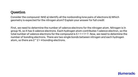 Solved Consider The Compound Nh2 A Identify All The Nonbonding Lone