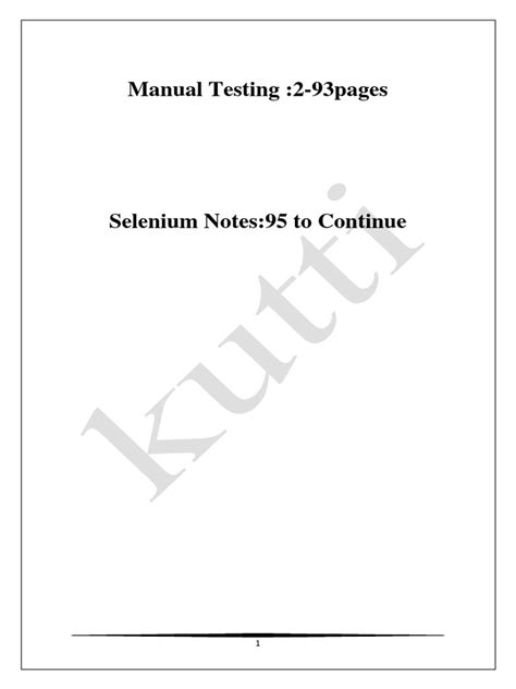 Manual Testing And Selenium Pdf Software Testing Software Release
