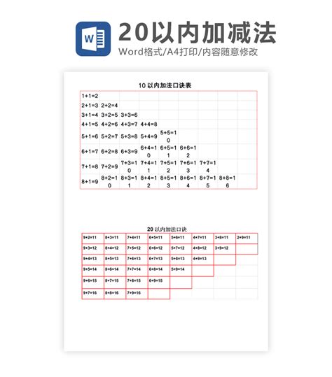 办公模版下载工具 小学生加减法计算题100道word模版下载 Flash中心