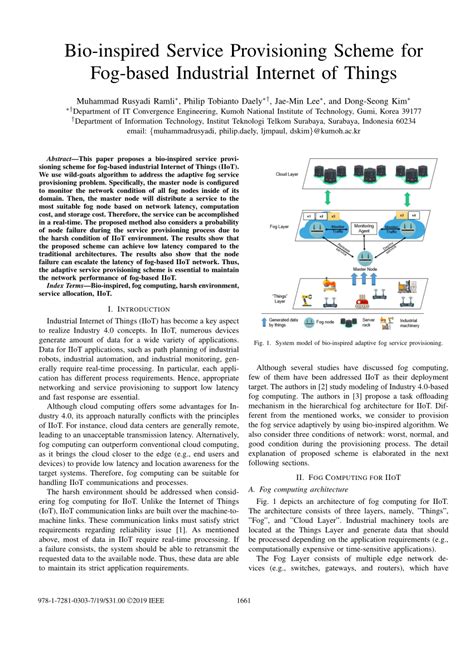 PDF Bio Inspired Service Provisioning Scheme For Fog Based Industrial Internet Of Things