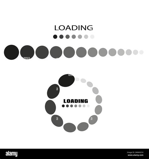Progress Loading Bar Icons Circular And Linear Styles Vector