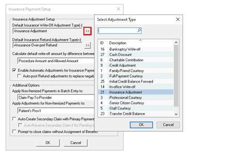 Set Up A Default Write Off Adjustment To Use With Insurance Claims