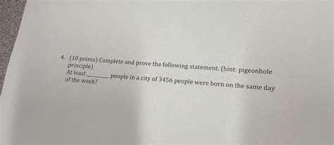 Solved 10 ﻿points ﻿complete And Prove The Following