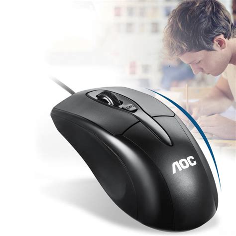 AOC MS110 Wired Mouse 1600DPI Desktop Gaming Optical Mice For Vista Windows 7 8 10 Alexnld Com