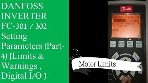 Danfoss Inverter Fc 301 Parameter List Part 4 Vfd Youtube