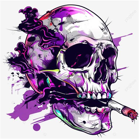 Cute Skull Smoking Graffiti Style Art Artwork Balloon Png