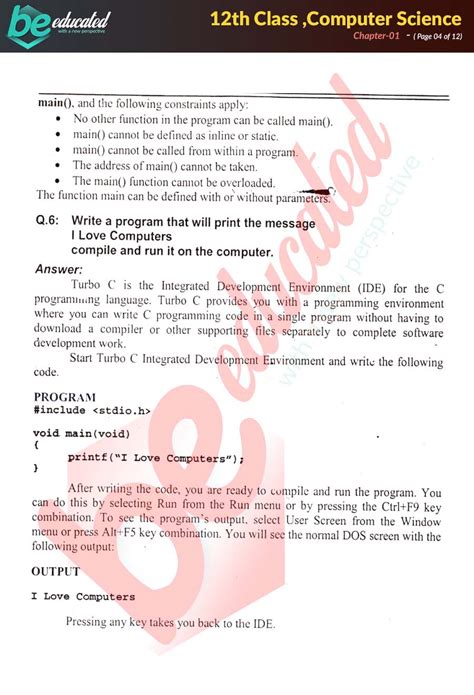 Chapter 1 Computer Science Ics Part 2 Notes Inter Part 2 Notes