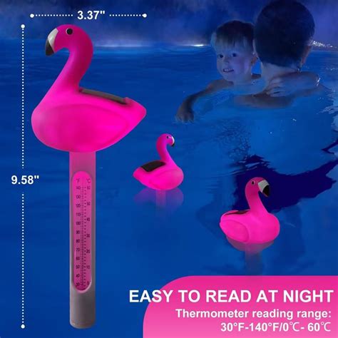 Chlorstar Floating Pool Thermometer Solar Flamingo Pool Thermometer Floating Easy Read Swimming