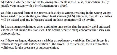 Economics Questions On Testing For Heteroskedasticity Autocorrelation