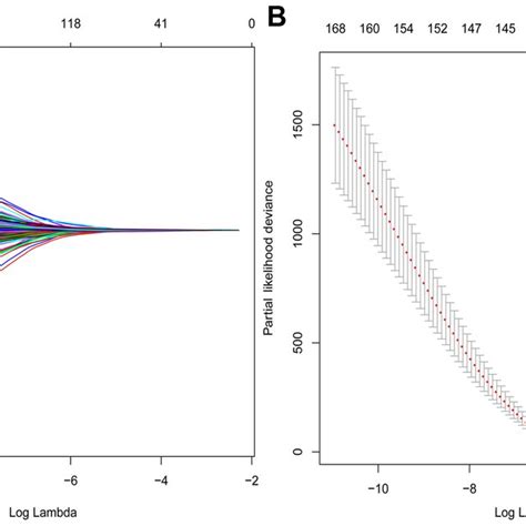 lasso cox analysis via 10 fold cross validation with minimum criteria
