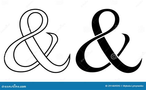 Ampersand Glyph Special Symbol Denoting Conjunction And Ampersand Calligraphy Symbol Cartoon