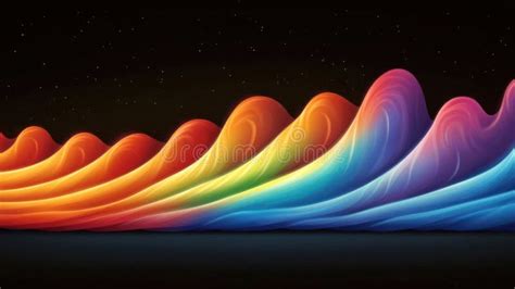A Vibrant Wave Like Abstract Design Showcasing Smooth Gradients Of Color Stock Illustration