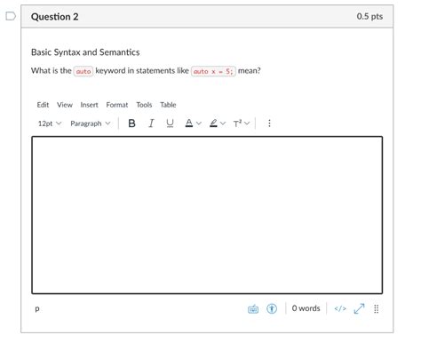 Solved Question 2 05 Pts Basic Syntax And Semantics What Is