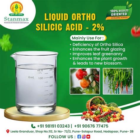2 Liquid Ortho Silicic Acid 500 Ml Bottle At Best Price In Pune Id 2851665479833