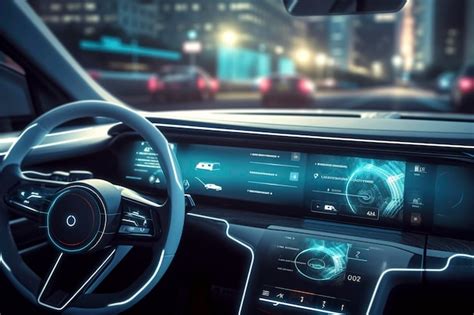 Premium Ai Image Modern Smart Car Technology Intelligent System Using Heads Up Display Hud