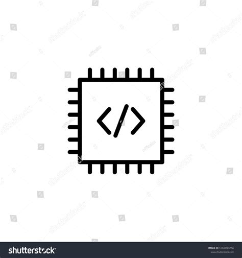 Embedding Icon Vector Linear Outline Icon Stock Vector Royalty Free