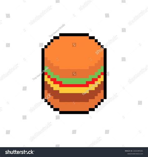 Burger Pixel Art Hamburger Bit Stock Vector Royalty Free Shutterstock