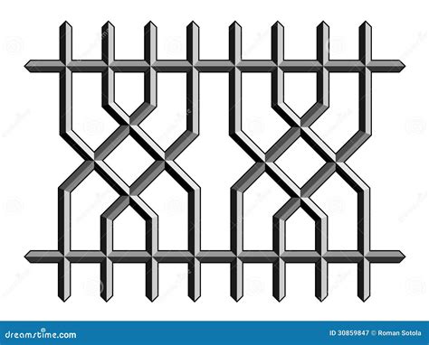 Metal Ornate Fence Stock Vector Illustration Of Drawing 30859847