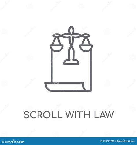 Scroll With Law Linear Icon Modern Outline Scroll With Law Logo Stock Vector Illustration Of