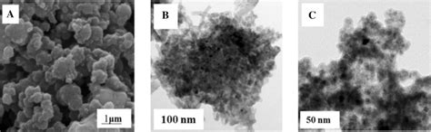 SEM A And TEM B C Images Of Fe O SiO S Download Scientific Diagram