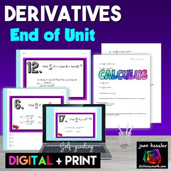 Calculus Derivatives With Chain Rule DIGITAL And PRINT By Joan Kessler