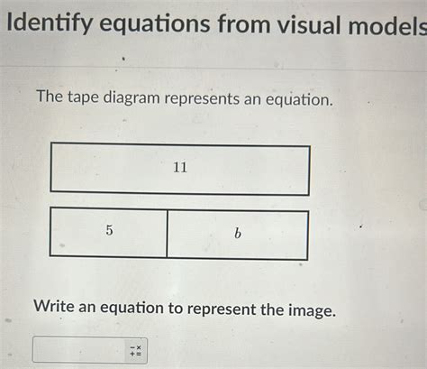 Solved Identify Equations From Visual Models The Tape Diagram