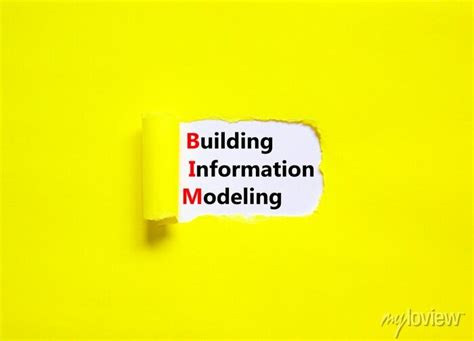 Bim Building Information Modeling Symbol Concept Words Bim Building Wall Mural • Murals