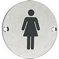 ZSS03SS Unisex Toilet Sign Sex Symbol 76mm Dia Satin Stainless Steel From The Door Handle Store