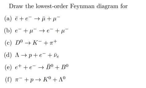 Solved Draw The Lowest Order Feynman Diagram