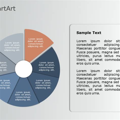 SmartArt Cycle Segmented Pie 6 Steps