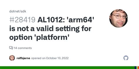 Al1012 Arm64 Is Not A Valid Setting For Option Platform · Issue