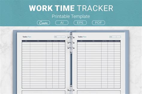 Work Time Tracker Printable Template