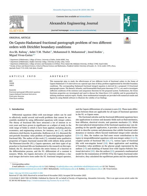 Pdf On Caputo Hadamard Fractional Pantograph Problem Of Two Different