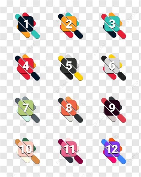 다채로운 글머리 기호 세트 벡터 중요 항목 번호 글머리 기호 텍스트 디자인 Png 일러스트 및 벡터 에 대한 무료 다운로드 Pngtree