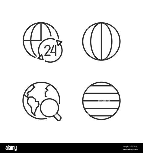 Geography Pixel Perfect Linear Icons Set Stock Vector Image And Art Alamy