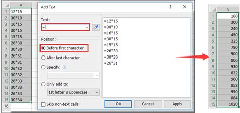 how to automatically insert equal sign in cells with numbers in excel