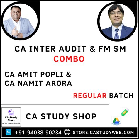 Inter Auditing Fm Sm Combo By Ca Amit Popli Ca Namit Arora