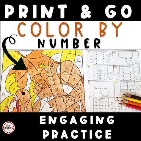 Thanksgiving Linear Equations Graphs And Table Of Values Coloring