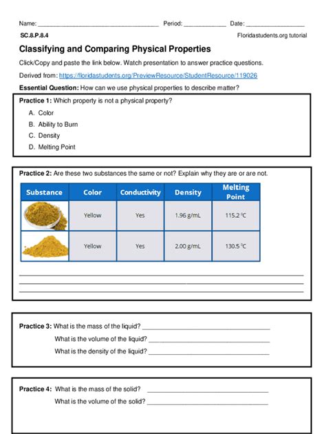 Fillable Online Classifying And Comparing Physical Properties Fax Email