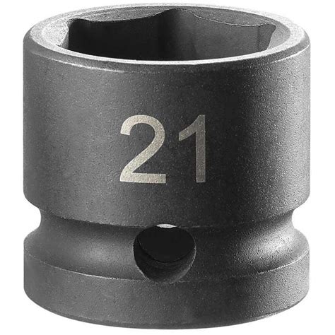 Nss 21a 1 2 6 Point Impact Socket Short Metric 21 Mm Pl