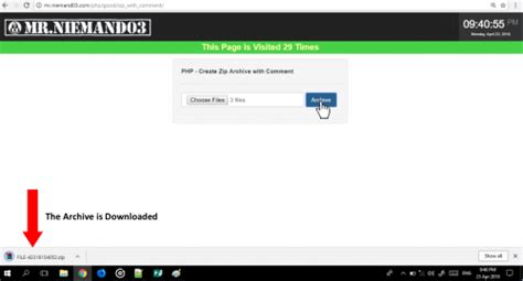 Simple Online File Archiver With Comment Free Source Code And Tutorials
