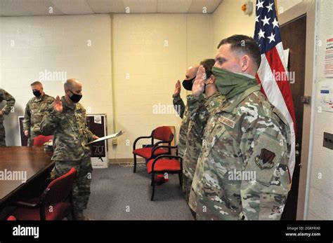 Seven Members Of The 111th Attack Wing Recite The Oath Of Enlistment