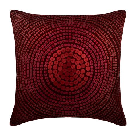 Throw Pillow Case Deep Red Sequin Euro Shams Cover 24x24 Inch 60x60