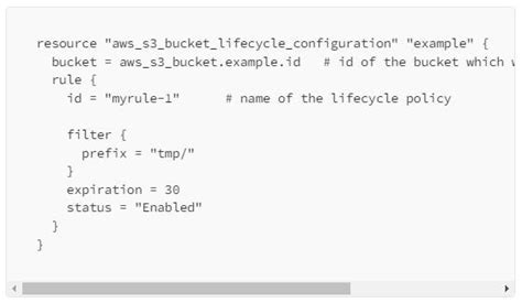 如何在s3存储桶上设置生命周期规则？使用terraform How Do I Set The Lifecycle Rule On My S3 Bucket Using Terraform
