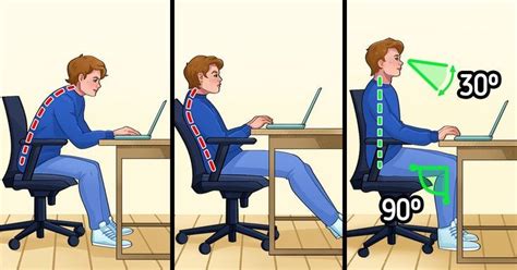 How To Sit At Your Computer Upper Back Pain Sprain Sitting Posture